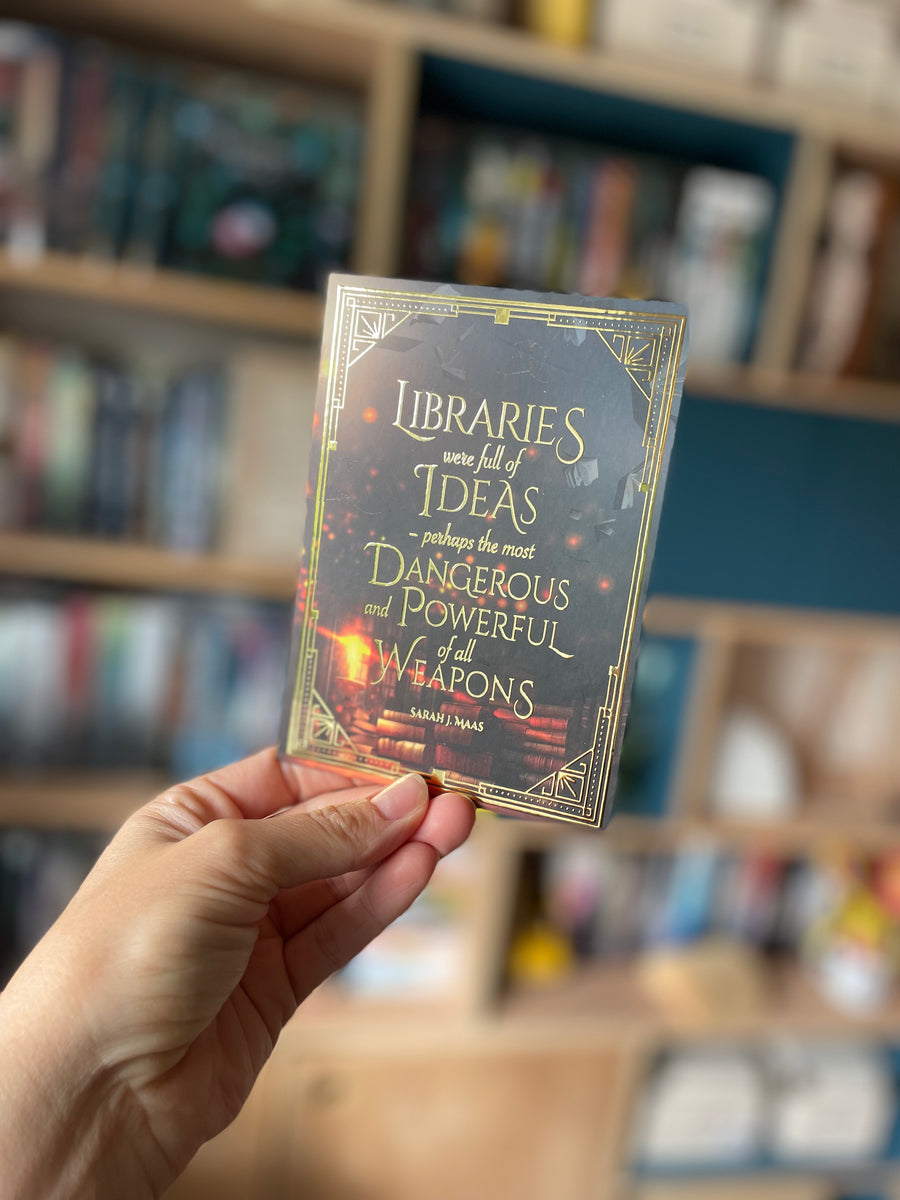 Postkort - Libraries were full of ideas... (Guldfolie) – OVERLAPP.dk